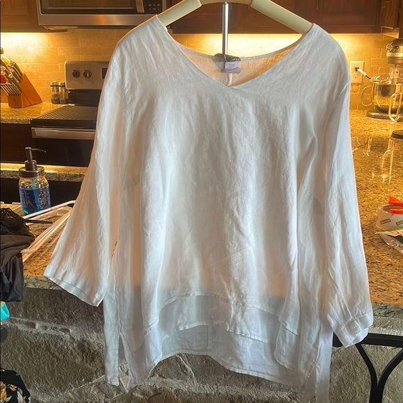 LaFixsun | Tops | Elegant White Womens Top With Cute Detailing Around ...